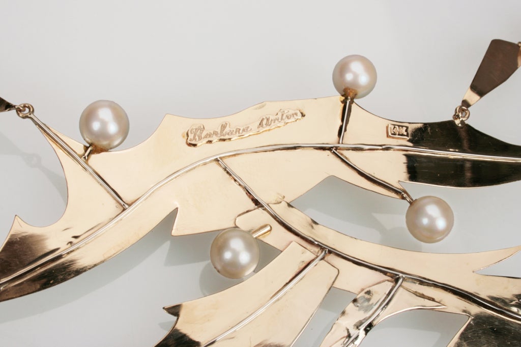 A Spectacular Gold and Pearl Bibb Necklace by Barbara Anton For Sale at ...
