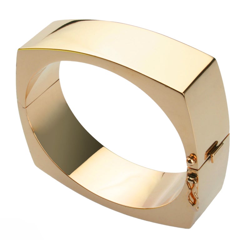 Modernist Gold Rectangular Bracelet at 1stDibs