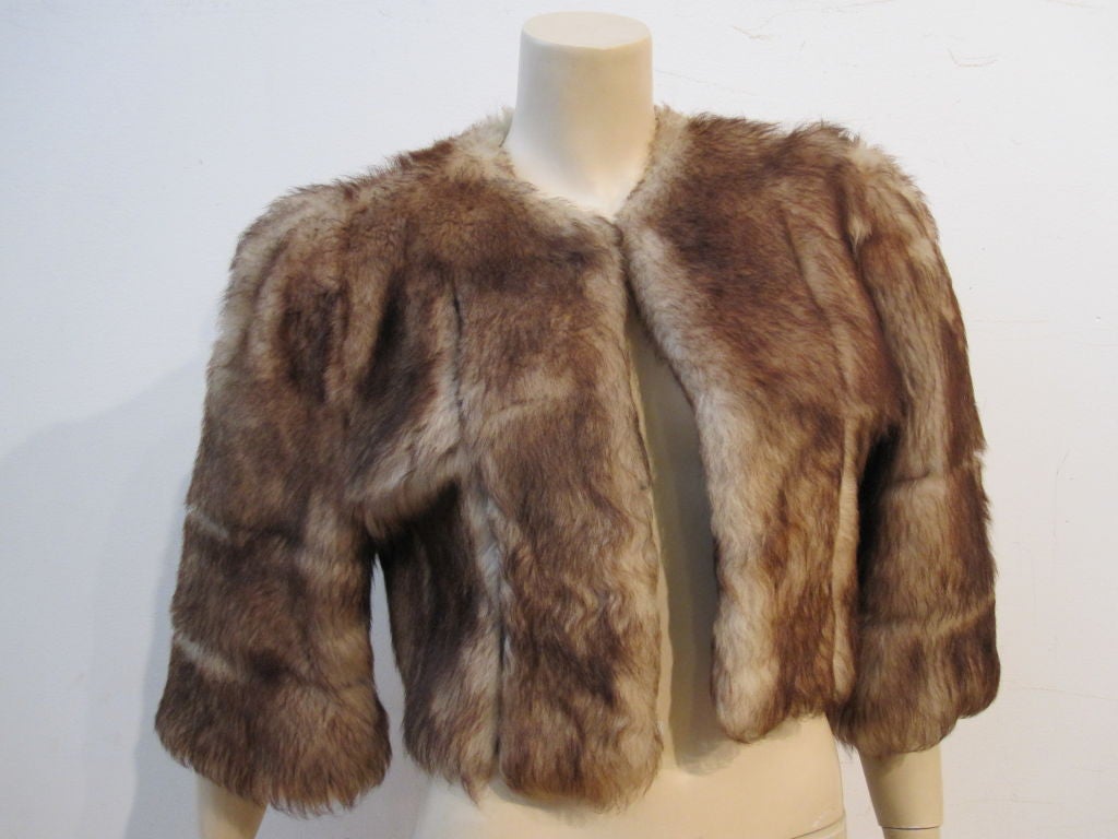 40s Shearling Bolero Cropped Jacket at 1stDibs