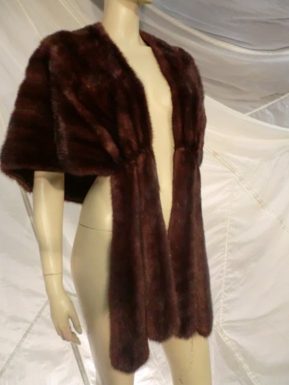 1950s Chocolate Mink Stole w/ Front "Streamers" at 1stDibs