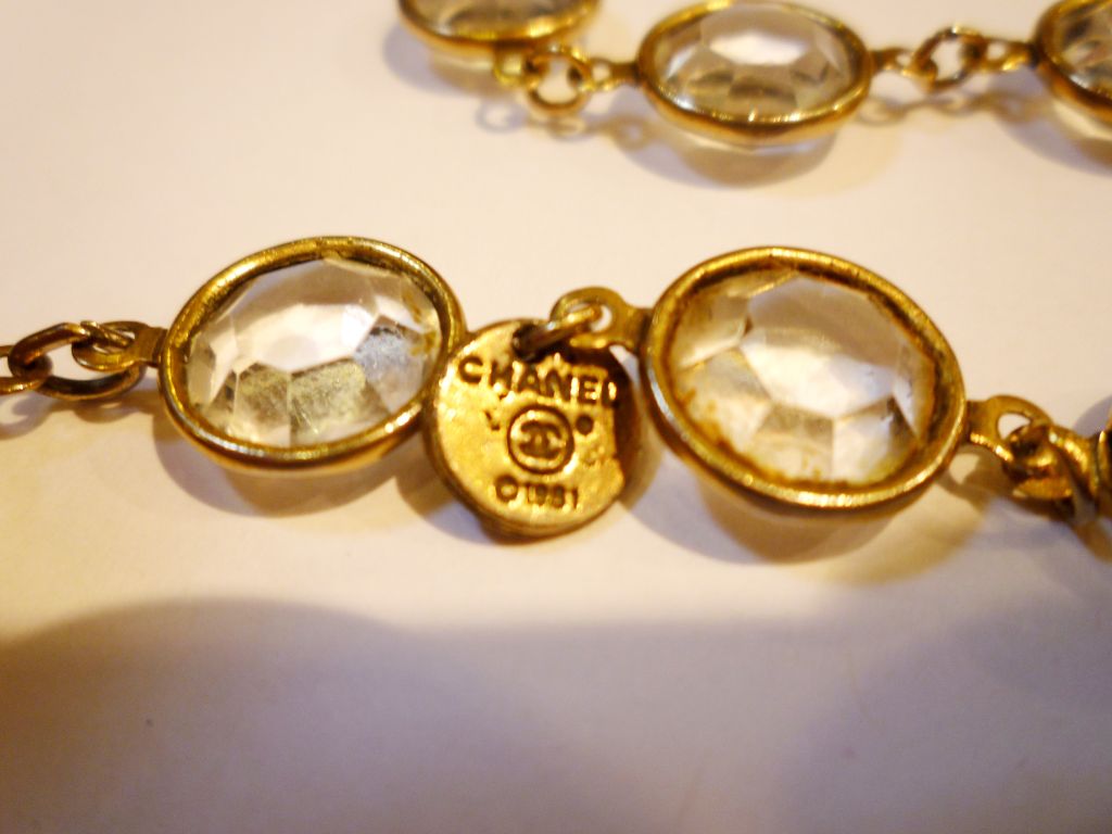 Chanel Crystal Bezel Set Sautoir - Circa 1981 at 1stDibs