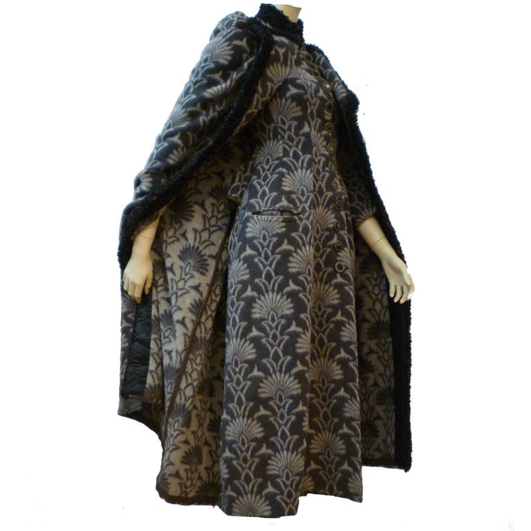 Pre-Victorian French Wool Print Riding Coat at 1stDibs