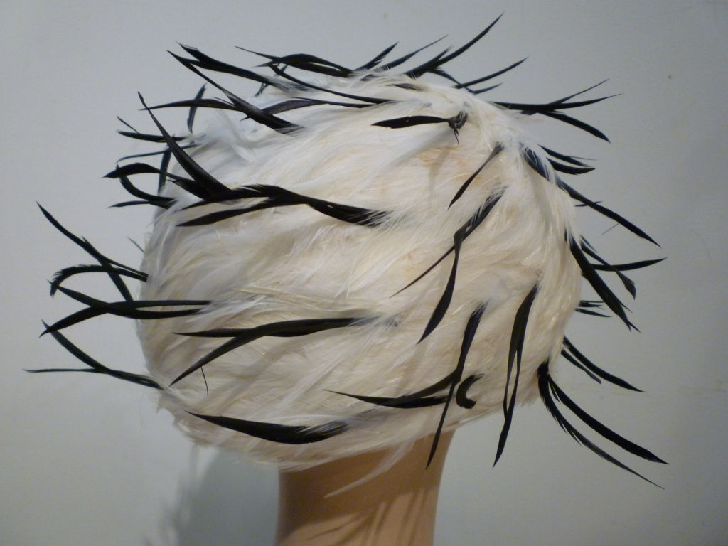 Jack McConnell 1960s Whimsical Feather Turban Hat at 1stDibs | jack ...