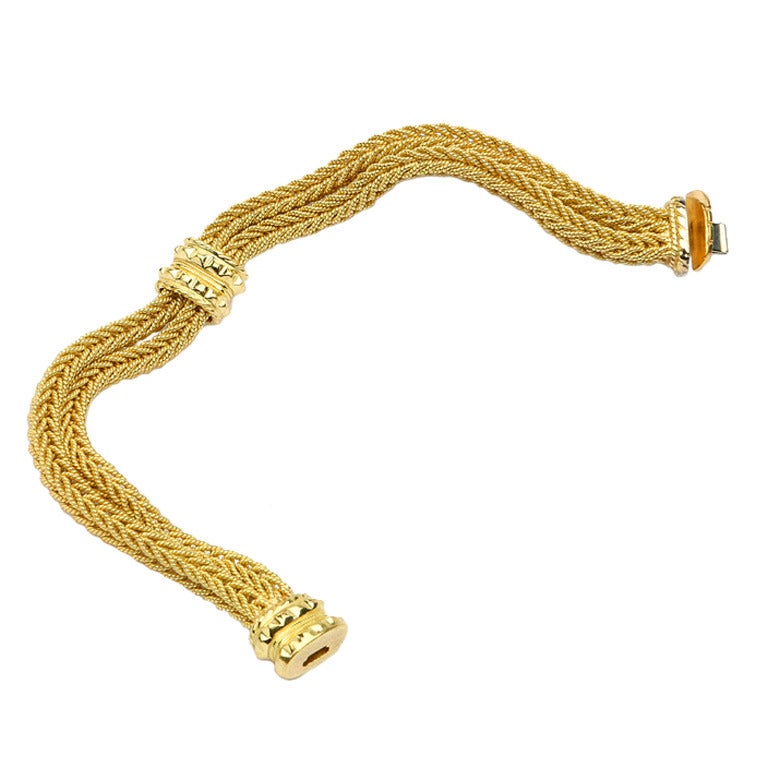 Italian Double strand Gold bracelet at 1stDibs