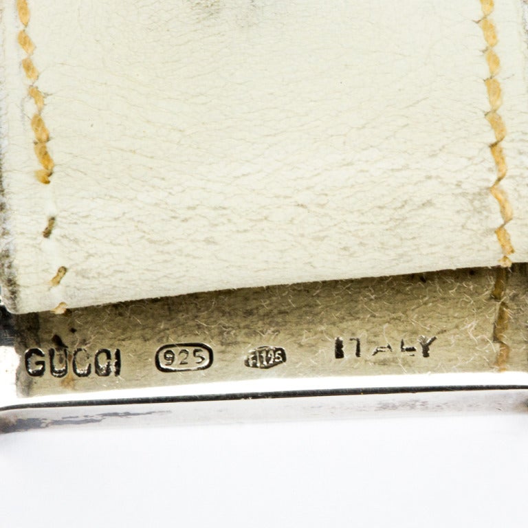 GUCCI Leather and Sterling Silver Initial R Belt For Sale at 1stDibs ...
