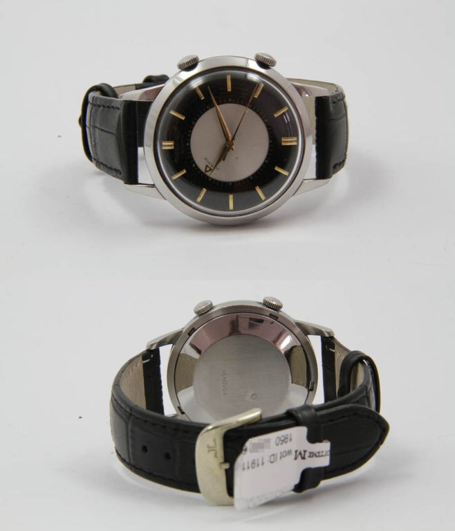 Jaeger-LeCoultre Stainless Steel Memovox Alarm Wristwatch at 1stDibs