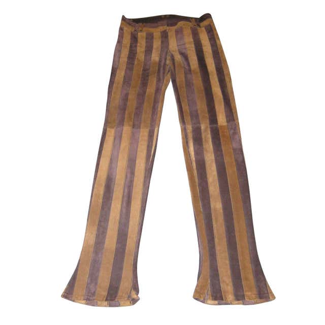 Dolce And Gabbana Suede Striped Pants At 1stdibs