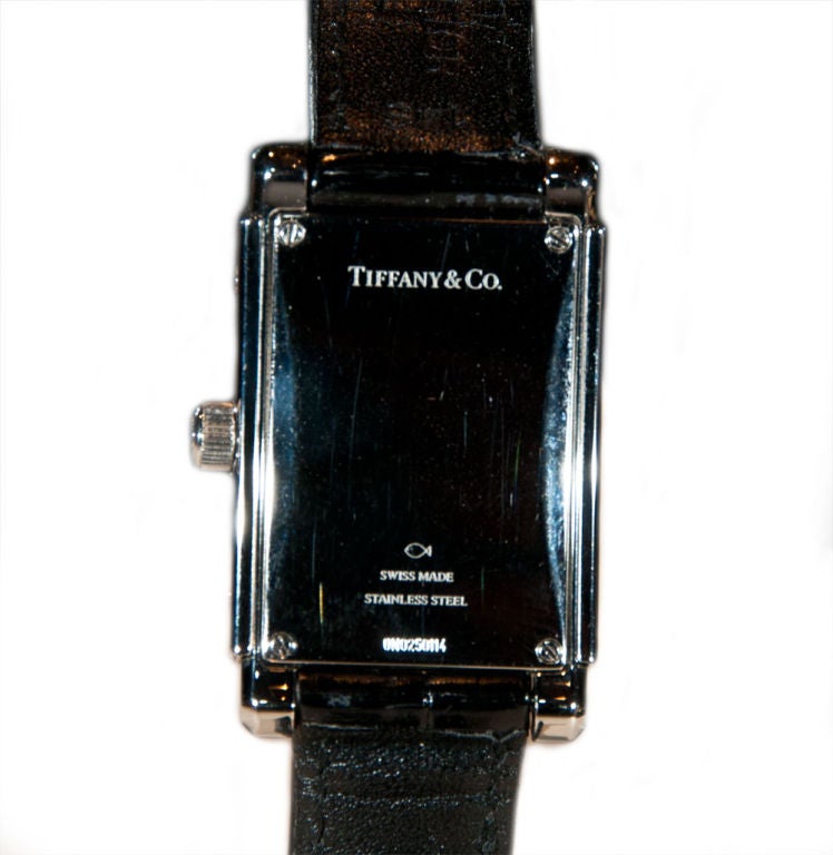 Tiffany Steel Tank Watch at 1stDibs