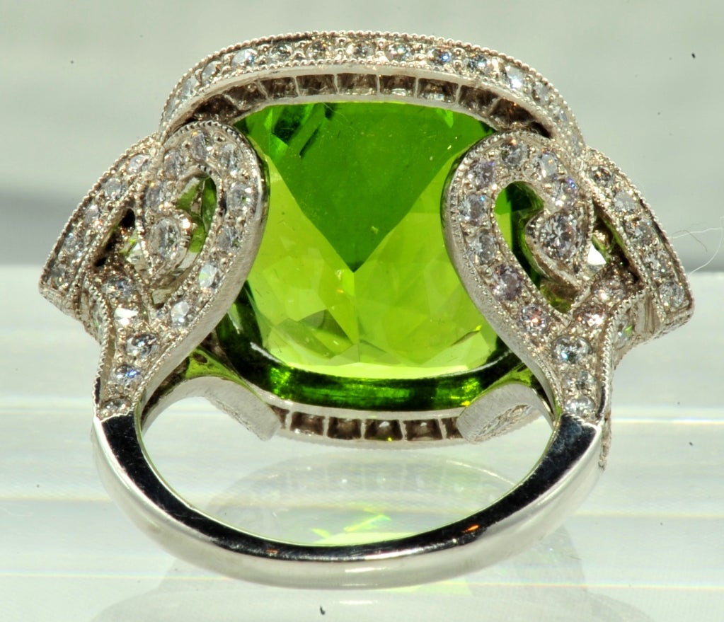 Spectacular Peridot and Diamond Ring at 1stDibs