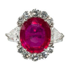 Ruby And Diamond Platinum Ring at 1stDibs