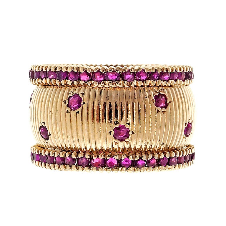 Alex Sepkus Sapphire Ruby Diamond Gold Eternity Band Ring at 1stDibs