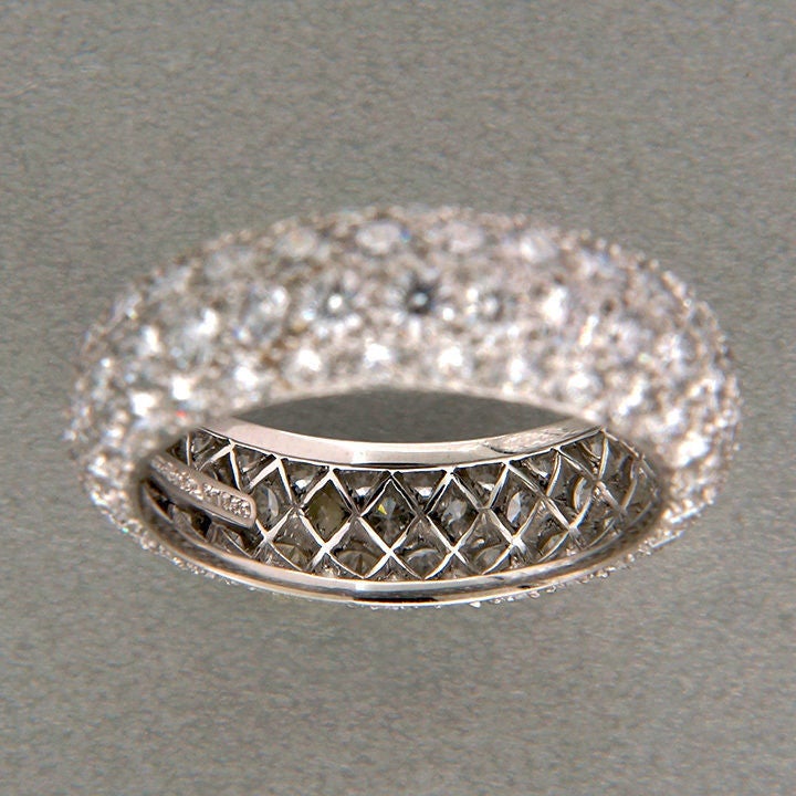Tiffany and Co. Etoile Four Row Pave Diamond Platinum Ring at 1stDibs