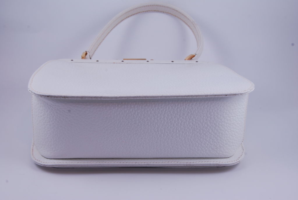 Classic White Leather Gucci Hand Bag at 1stDibs