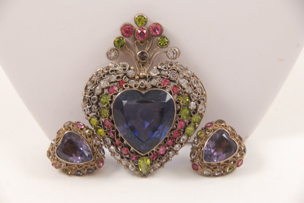 Signed Hobe Wire Work Brooch and Earring Set at 1stDibs | hobe brooch ...