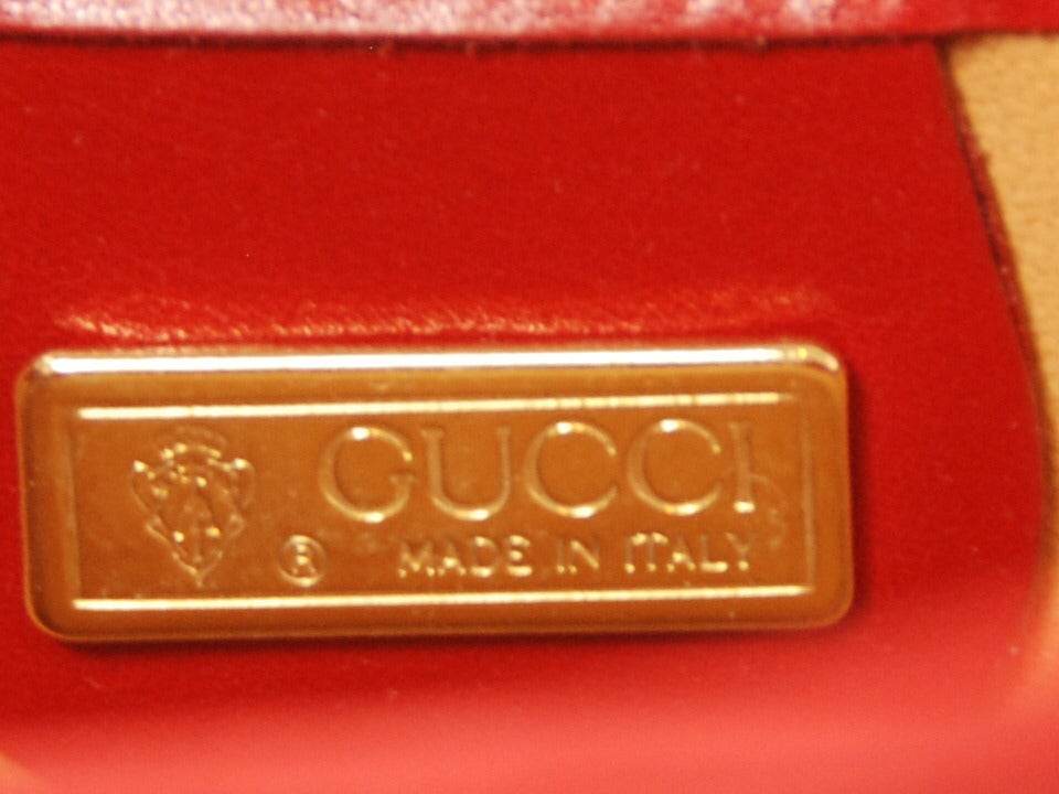 Vintage Gucci Red Leather Handbag at 1stDibs