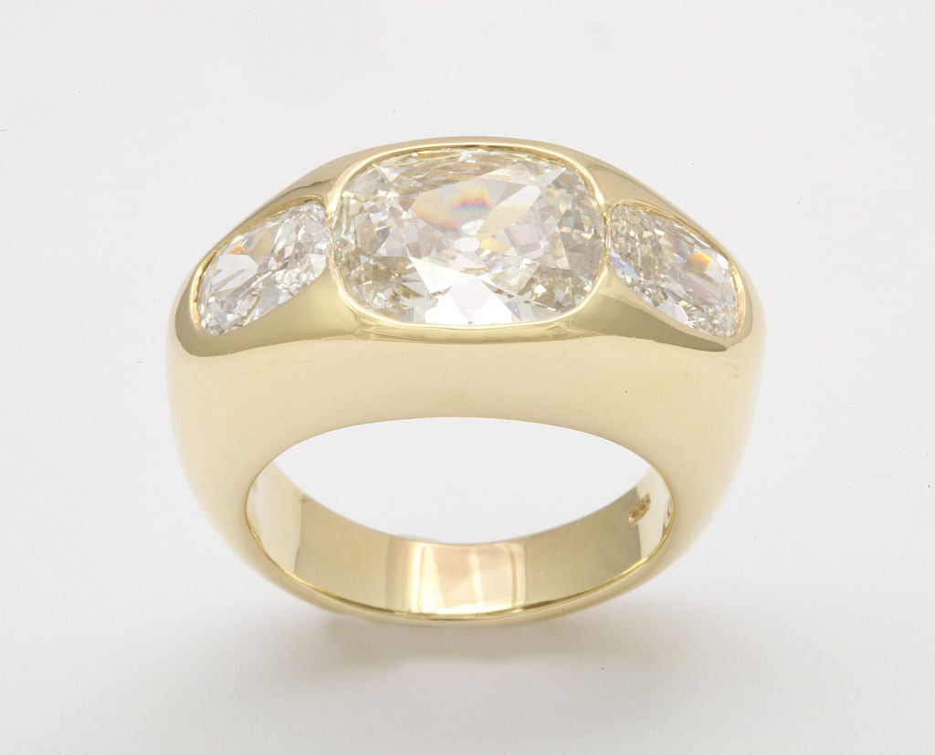 Three Stone Diamond Gypsy Ring at 1stDibs