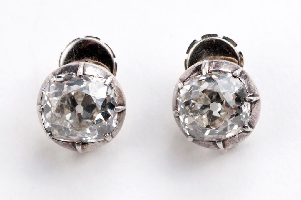 Important Pair of Victorian Old Cut Diamond Studs at 1stDibs