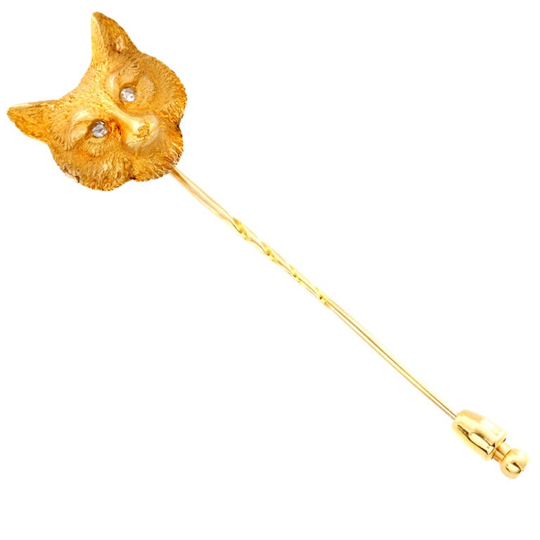 Victorian Fox Head Stick Pin at 1stDibs