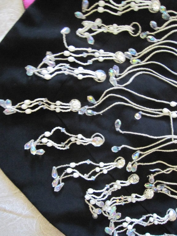 Maria Snyder beaded "Love" silk poncho For Sale at 1stDibs