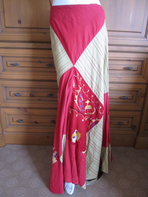 Thea Porter Couture folkloric patchwork gypsy skirt at 1stDibs