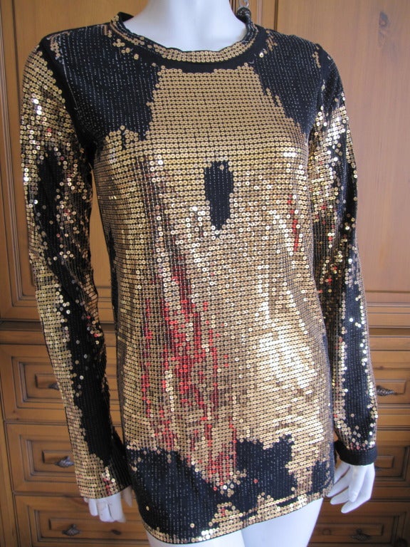 Balmain sequin leopard tunic top at 1stDibs