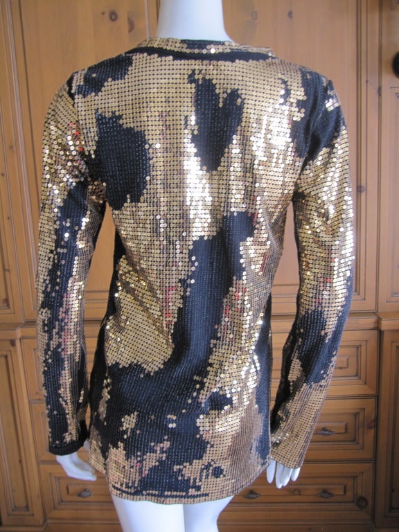 Balmain sequin leopard tunic top at 1stDibs