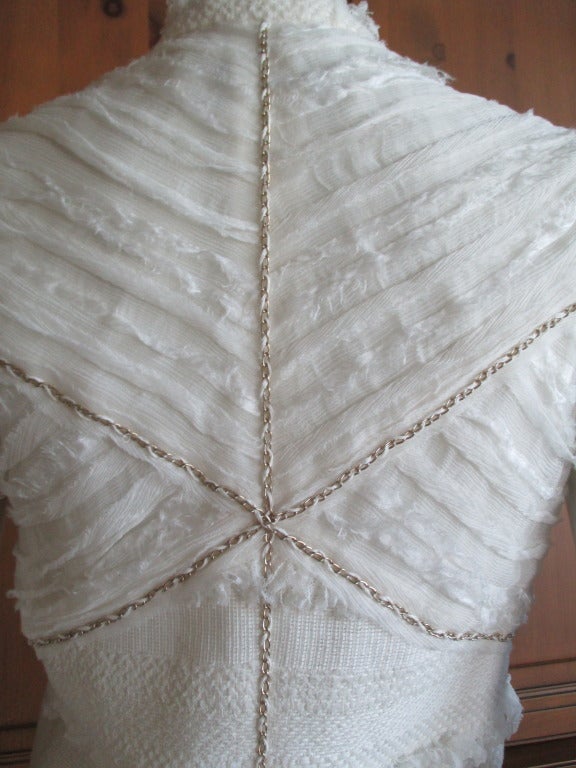 Chanel ivory elaborate embellished silk vest and jacket set at 1stDibs