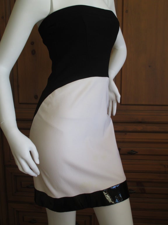 Chanel Mod Op Art Mini Dress With Pleated Silk Chiffon Cape at 1stDibs