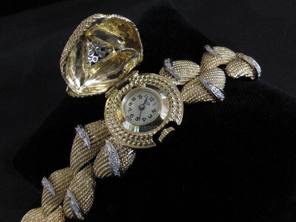 David Webb Gold, Platinum and Diamond watch at 1stDibs