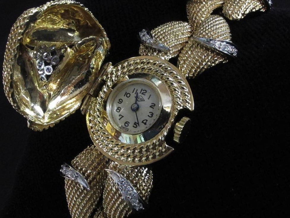 David Webb Gold, Platinum and Diamond watch at 1stDibs
