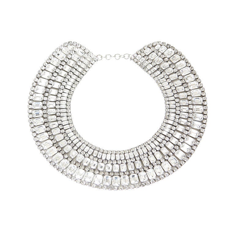 Rhinestone Collar Necklace at 1stDibs