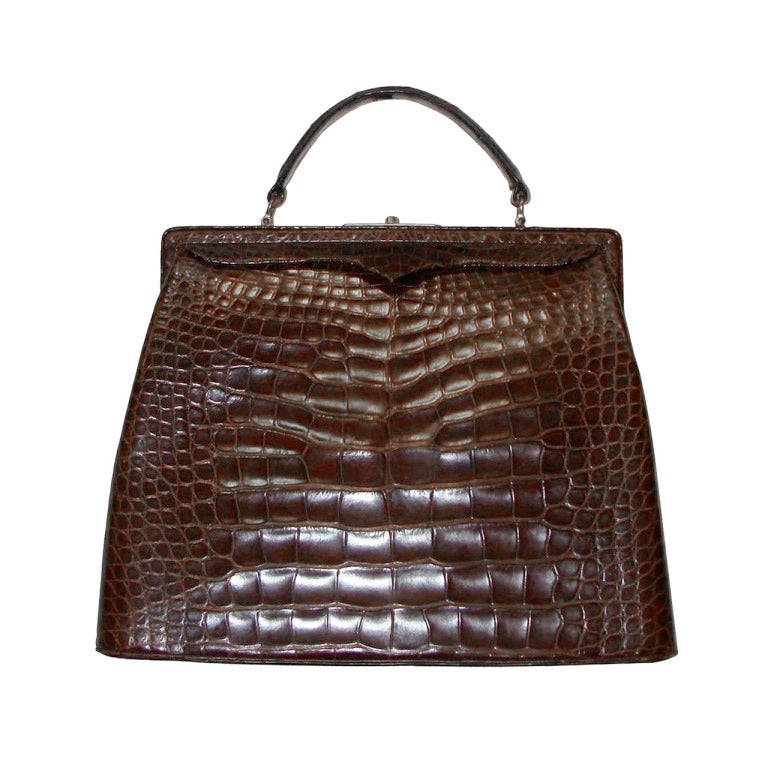 Amazing Large Best Form Alligator Kelly Bag For Sale at 1stDibs