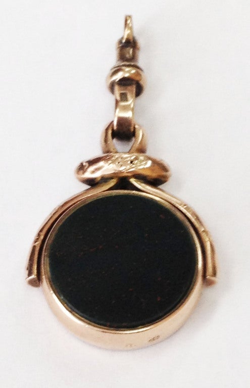 Victorian Swivel Double-sided Gold Watch Fob at 1stDibs
