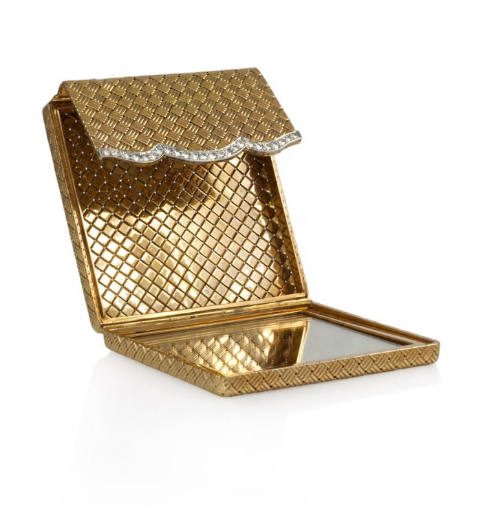 Gold and Diamond Compact at 1stDibs