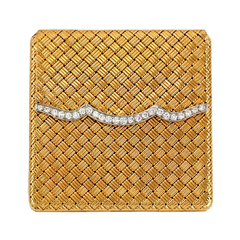 Gold and Diamond Compact at 1stDibs