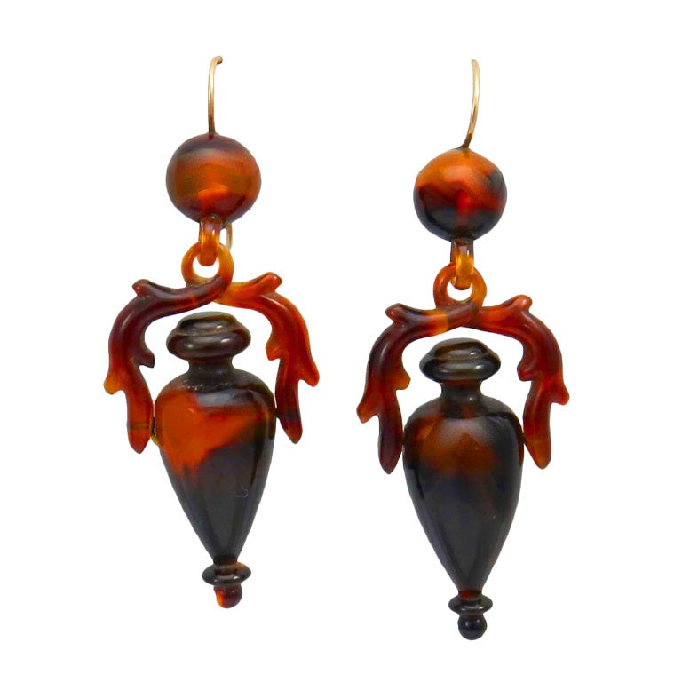 Victorian Tortoise Shell Earrings at 1stDibs