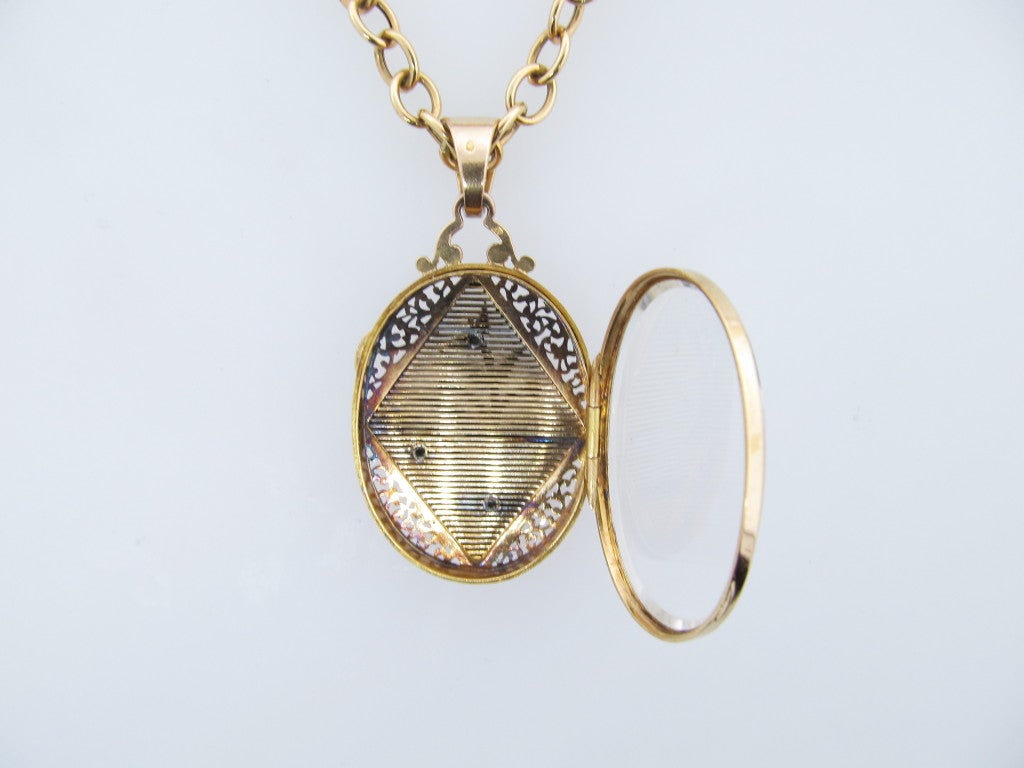 Antique French Open Work Rose Gold Locket at 1stDibs