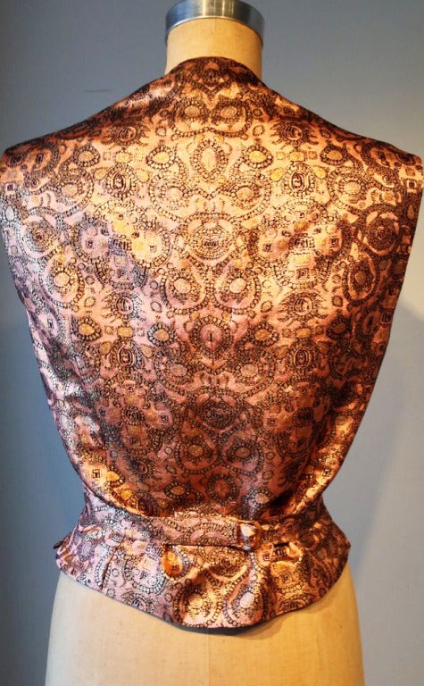 IRENE Brocade Waistcoat 1950s at 1stDibs