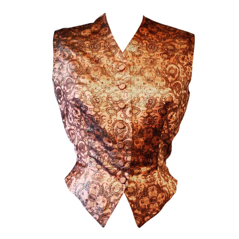 IRENE Brocade Waistcoat 1950s at 1stDibs