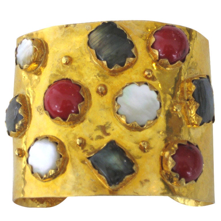 Turkish Cuff with Semi Precious Stones at 1stDibs