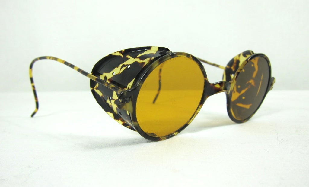 1920s TORTOISE SHELL FOLDING GOGGLE SUNGLASSES-Rare! For Sale at ...