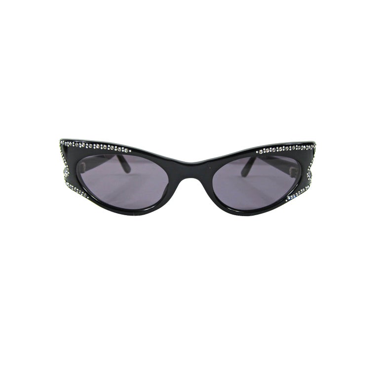 Vintage 1950s Rhinestone Cat Eye Sun Glasses For Sale At 1stdibs