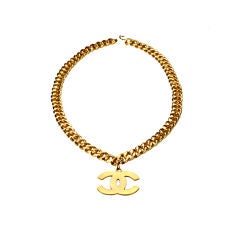 CHANEL Logo Necklace For Sale at 1stDibs