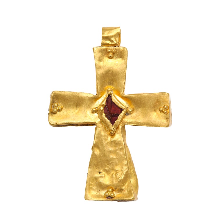 Early Christian Gold Pendant Cross at 1stDibs