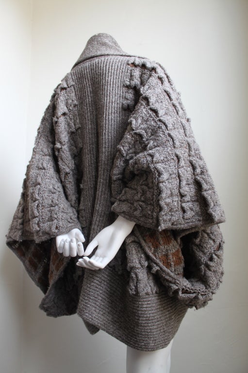 very rare 1980's ISSEY MIYAKE cocoon sweater coat at 1stDibs