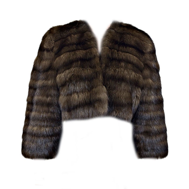 CAROLINA HERRERA Russian Barguzin Natural Sable Bolero Small For Sale ...