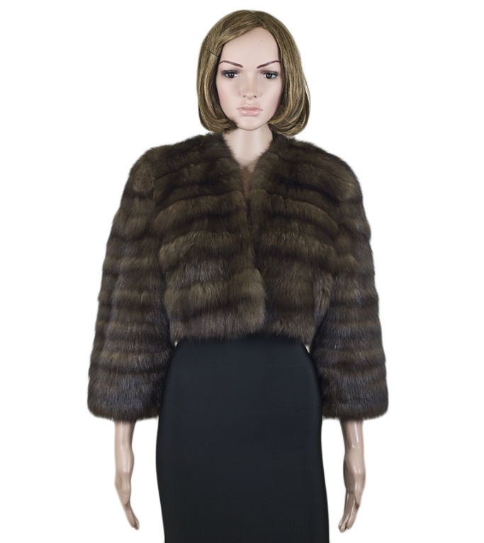 CAROLINA HERRERA Russian Barguzin Natural Sable Bolero Small For Sale ...