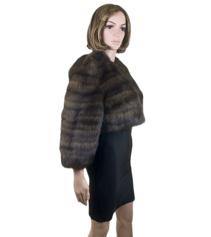CAROLINA HERRERA Russian Barguzin Natural Sable Bolero Small For Sale ...