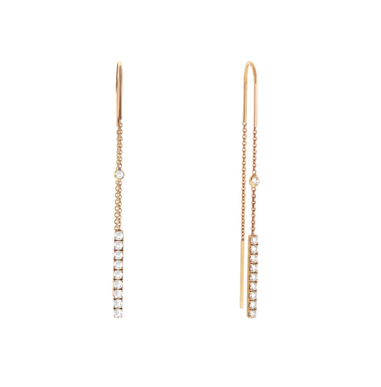 "Ashley" Diamond Chain Earrings at 1stDibs