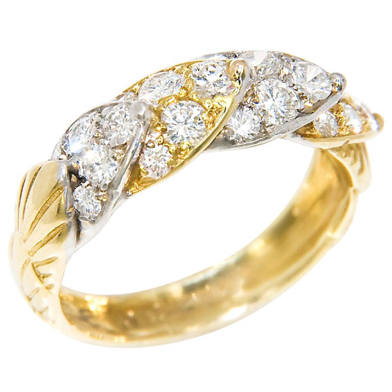 DAVID WEBB Gold, Platinum and Diamond Ring at 1stDibs